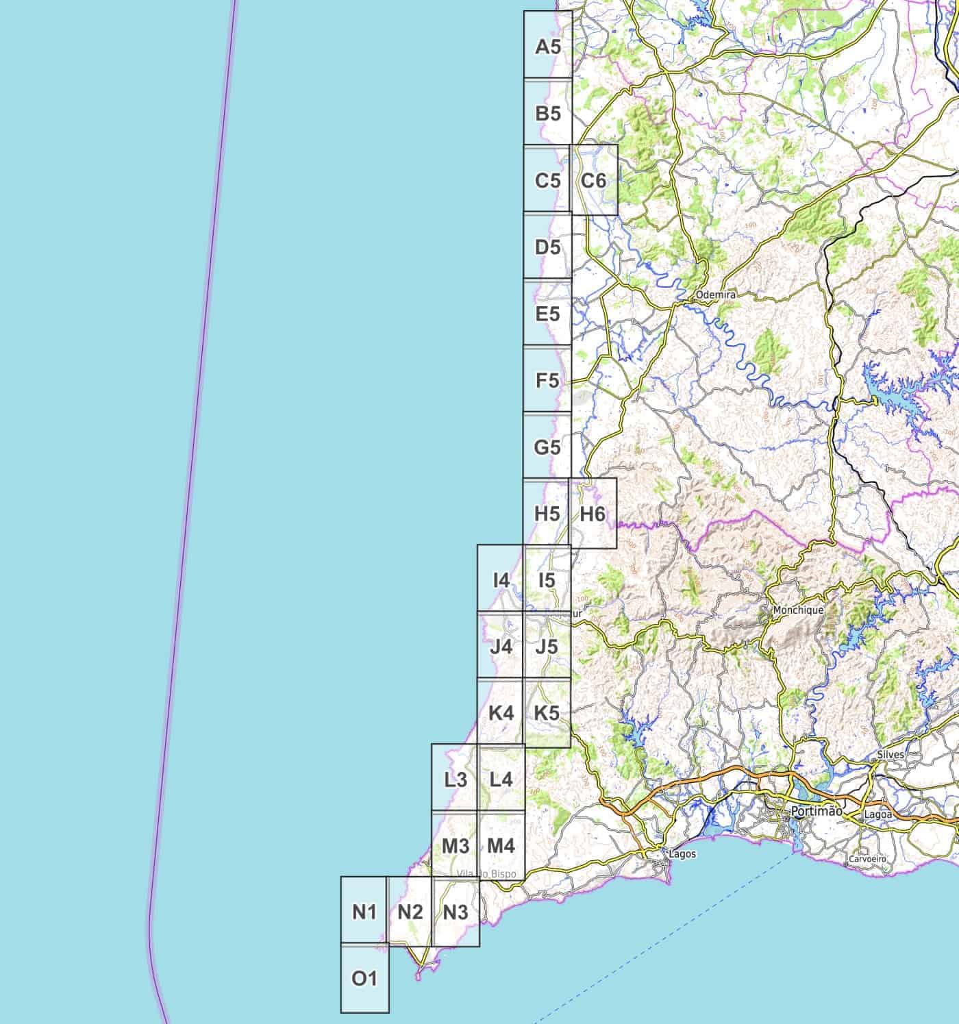 Rota Vicentina (Fischerpfad): PDF hiking map for download (1: 25.000 ...